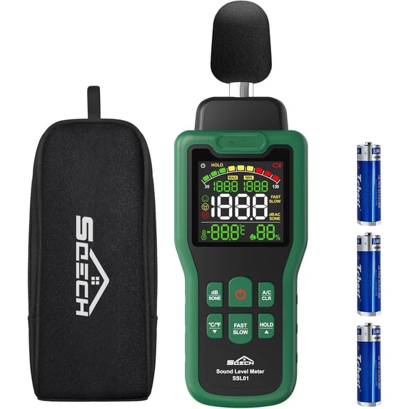 Decibel Meter, SQECH 30-130dB Sound Level Meter with Temperature ...