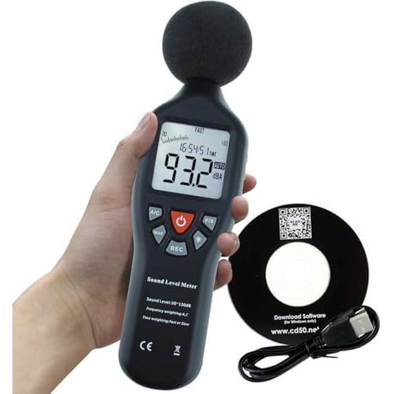 Decibel Meter Sound Level Meter with Data Logging, High Accuracy dB SPL ...