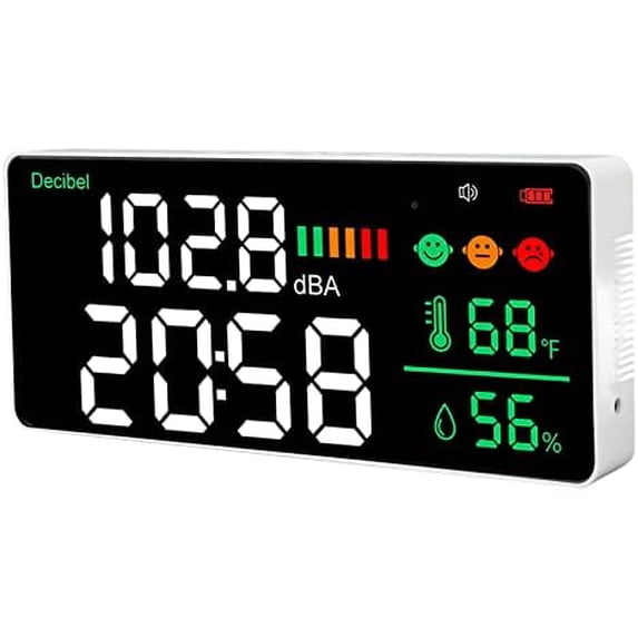 Decibel Meter Sound Level Reader, 4 in 1 11 inch Large LED Display Wall ...