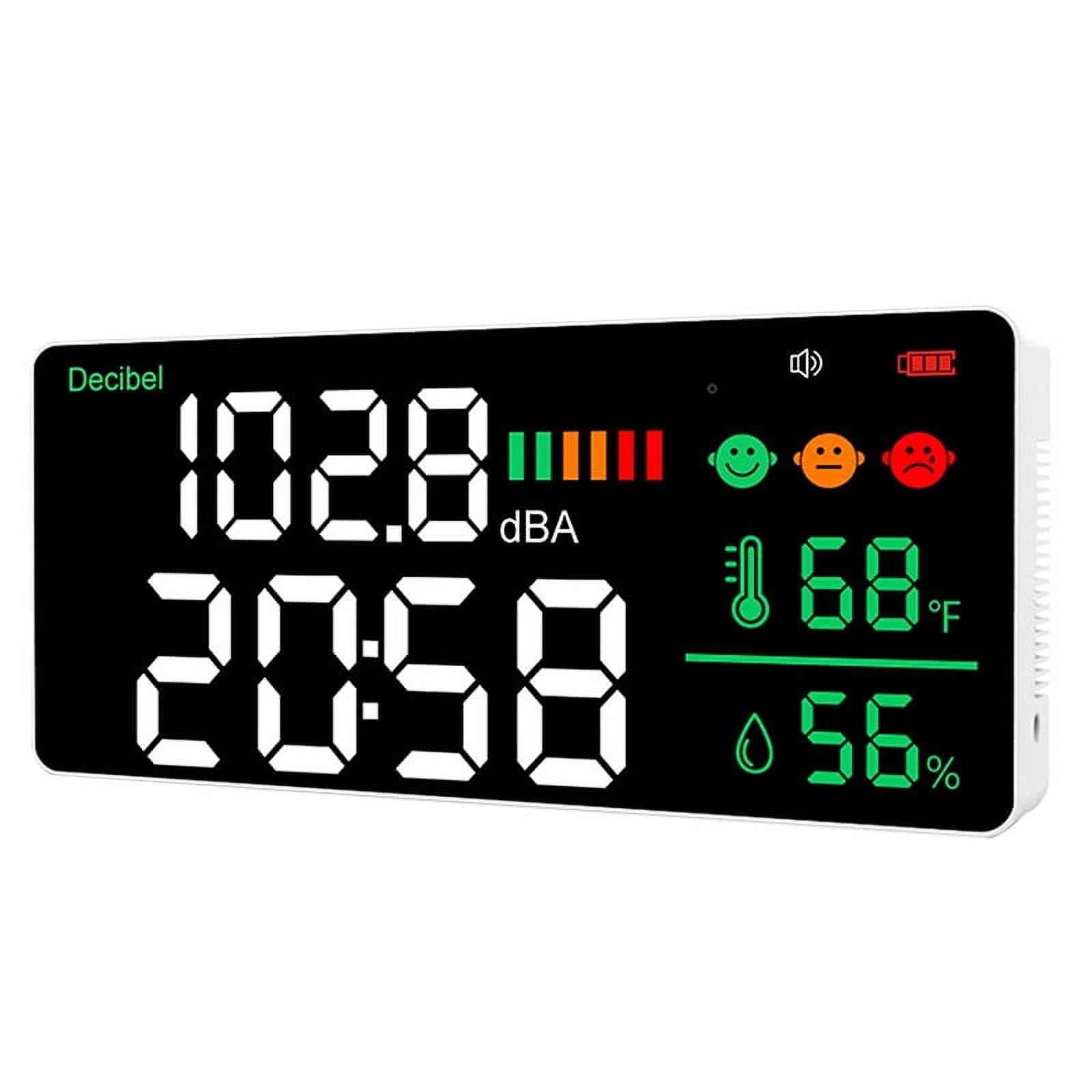 Decibel Meter Wall Hanging Sound Level Meter 30-130DB Range 11 Inch LED ...