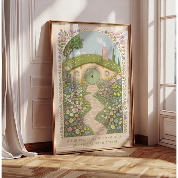 All We Have to Decide Quote Print, Fantasy Wall Art, The Shire-Inspired ...