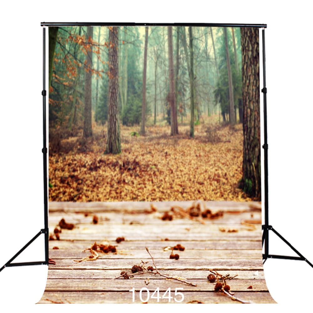 Deciduous Forest Photography Backdrops Wooden Floor 3D Backgrounds for ...