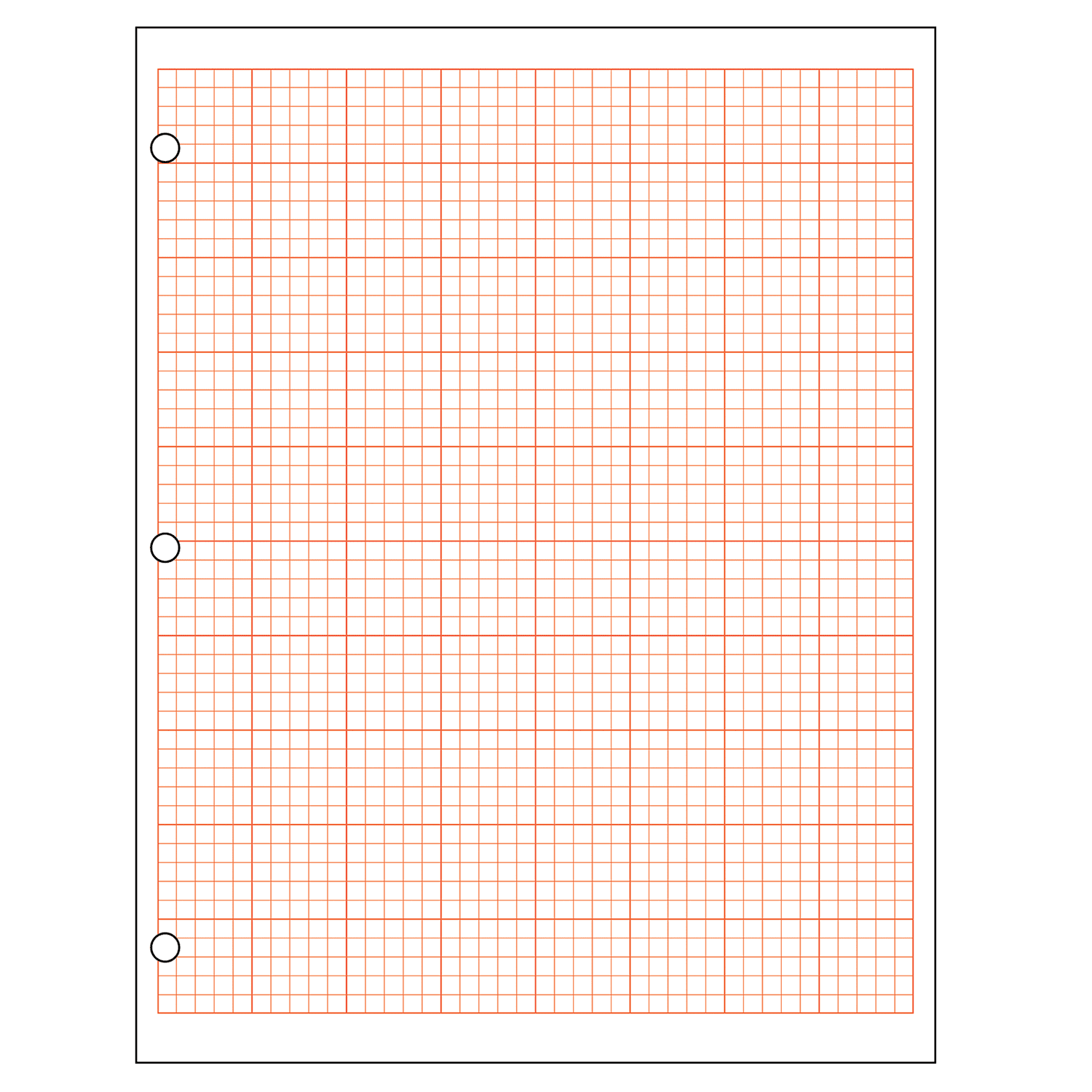 Decimal Graph Paper, 1/5" Spacing, Double Sided, Red Lined Grids, 500 ...