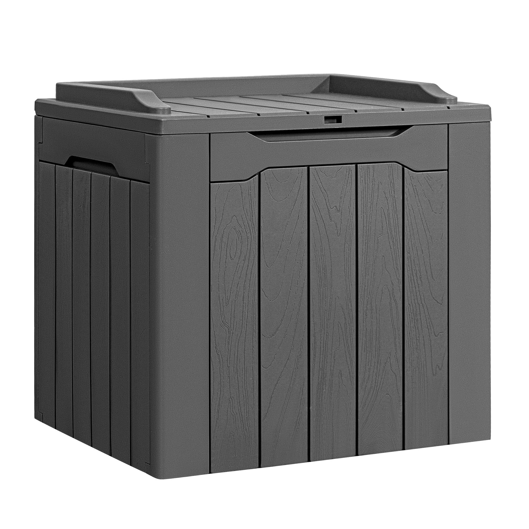 Deck Box 30 Gallon Waterproof Resin Small Deck Box with Lid, Indoor ...