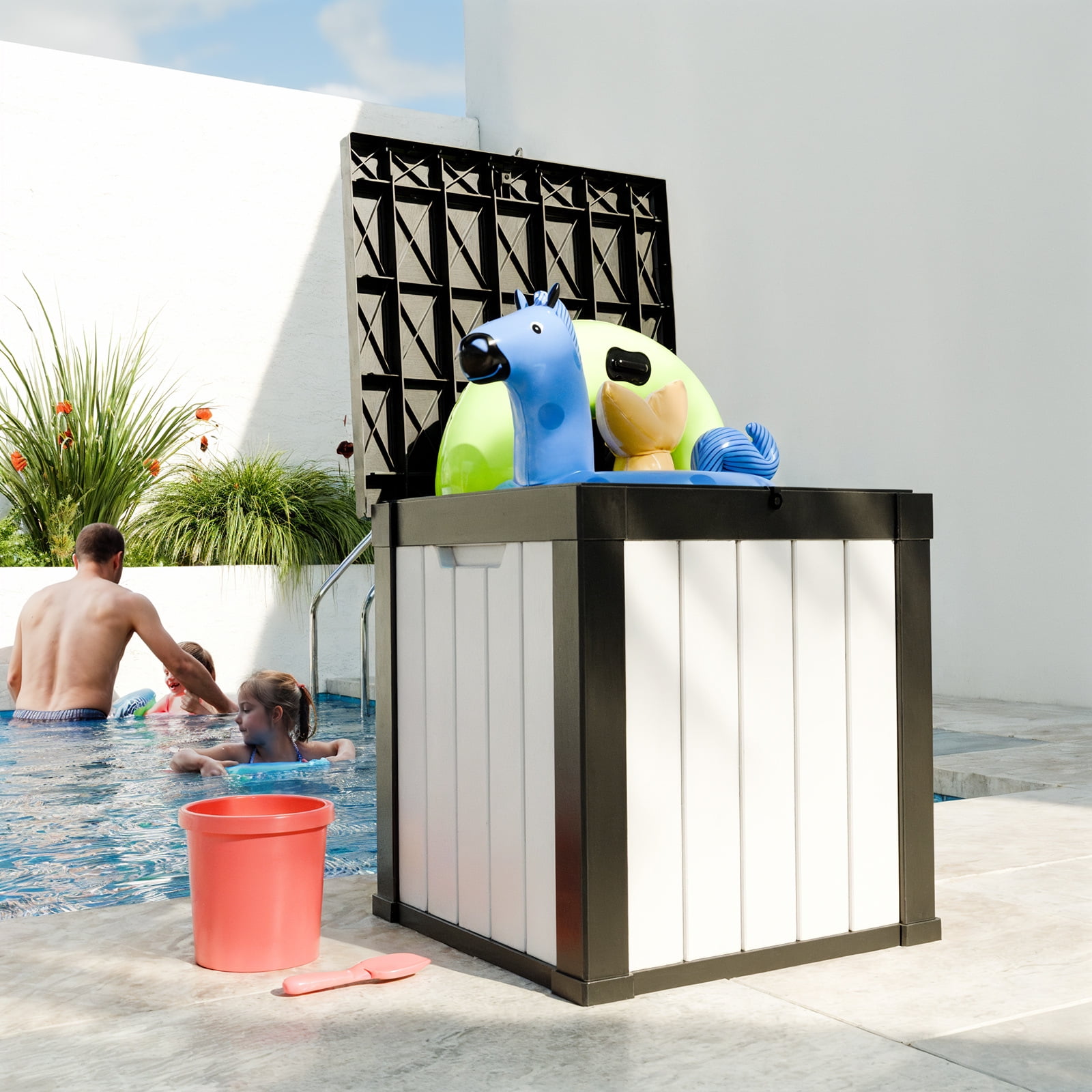 Deck Box - 40 Gallon Large Outdoor Storage box,Waterproof Patio ...