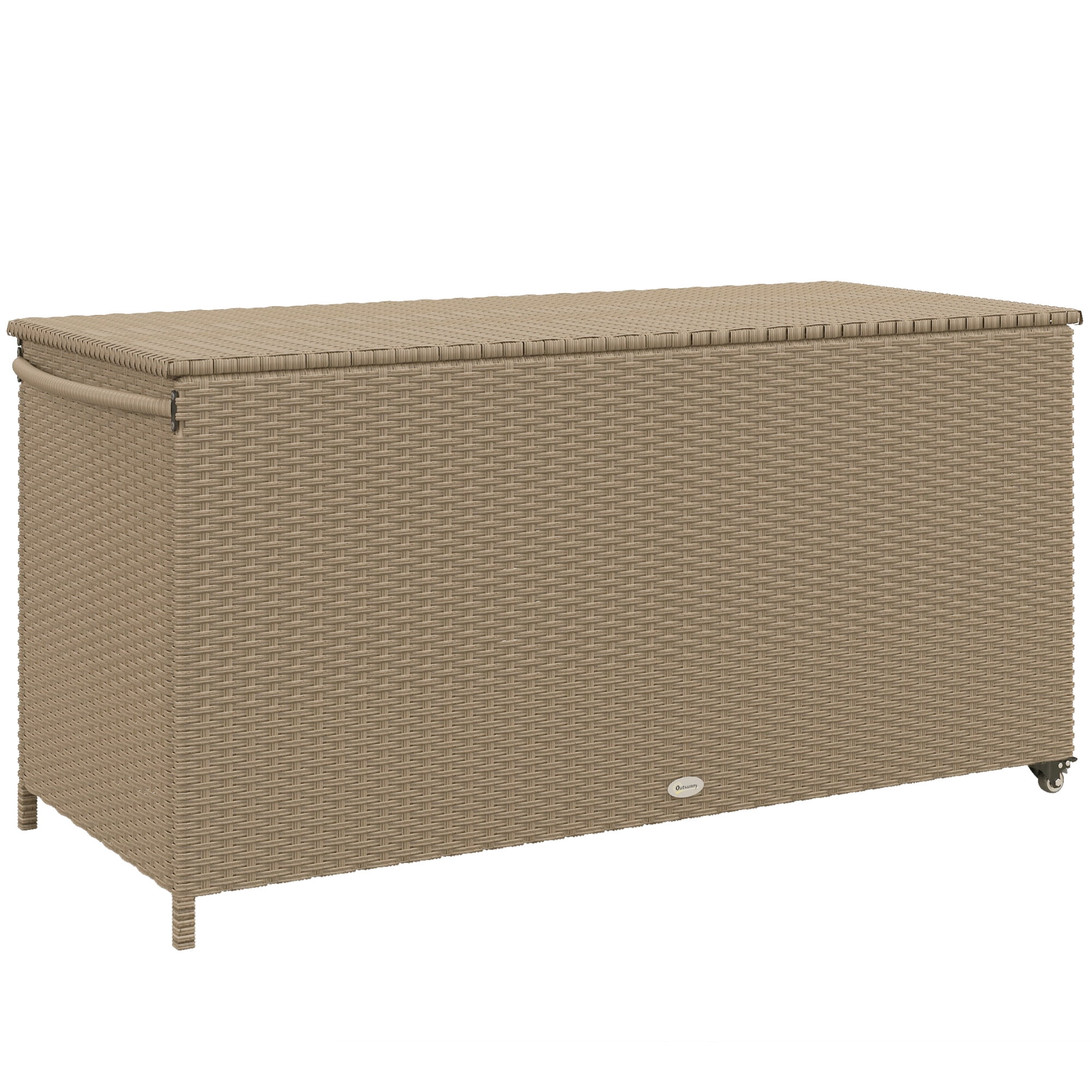 Deck Boxes Outsunny 83 Gallon Deck Box, Large Outdoor Storage Chest, PE ...