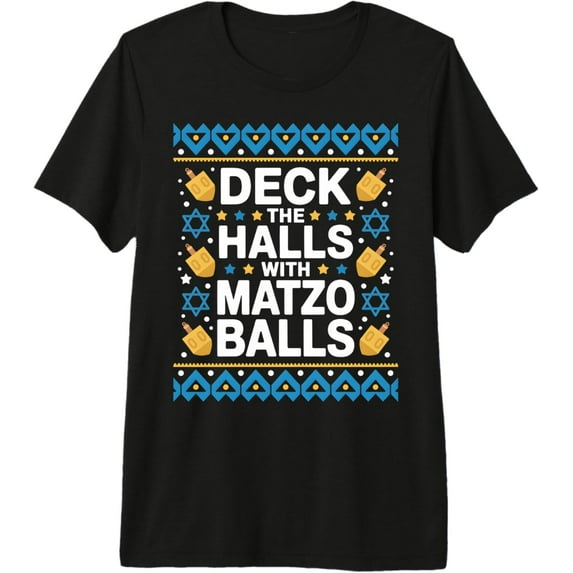 Deck The Halls with Matzo Balls Jewish Hanukkah Festival Premium Tri ...