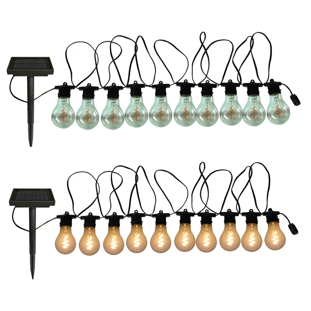 Deck Impressions 16 ft. Vintage Solar String Lights w/ S-Shape Filament ...