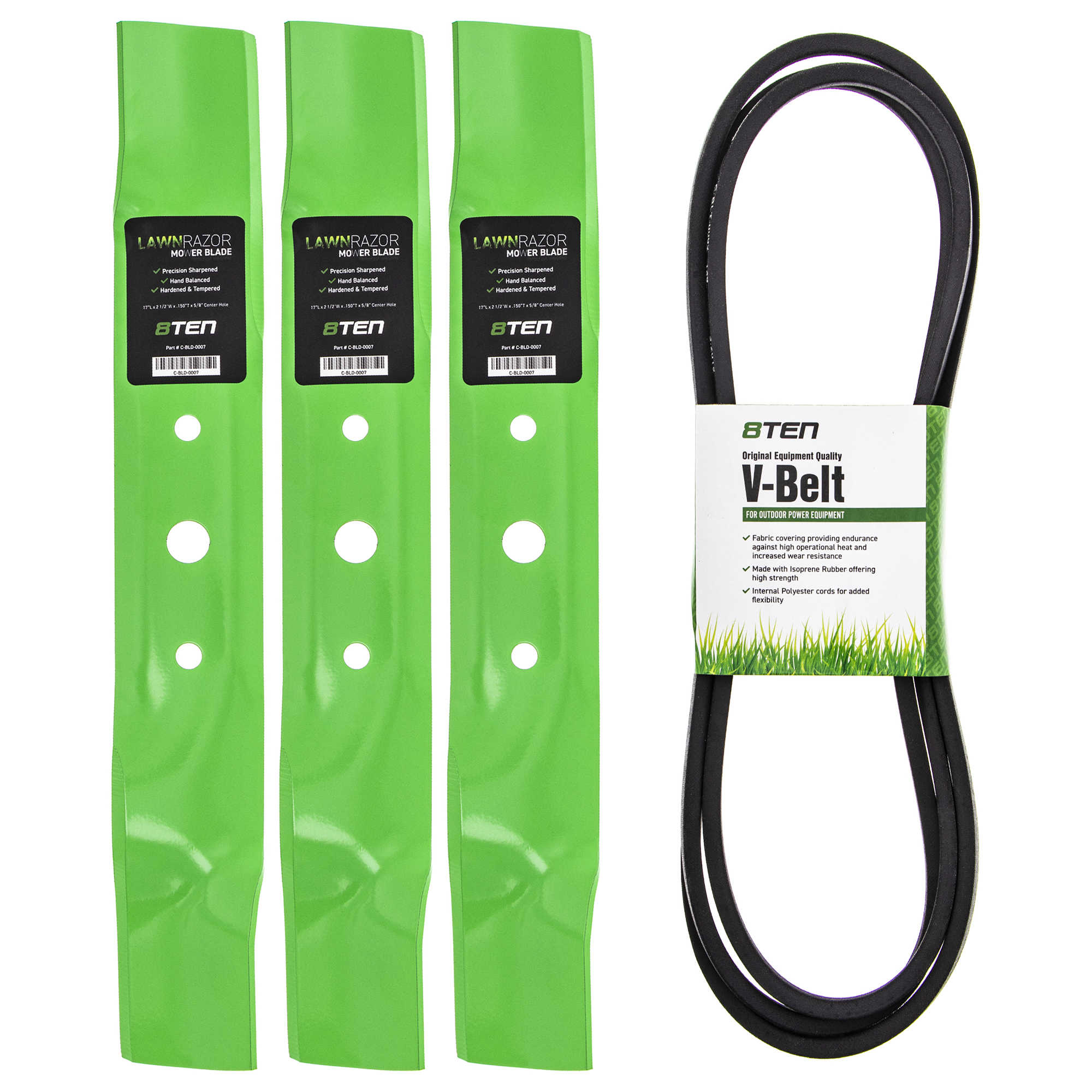 John Deere GY20568 Standard Mower Blade Kit L120 L130 48" Cut Deck Lawn ...