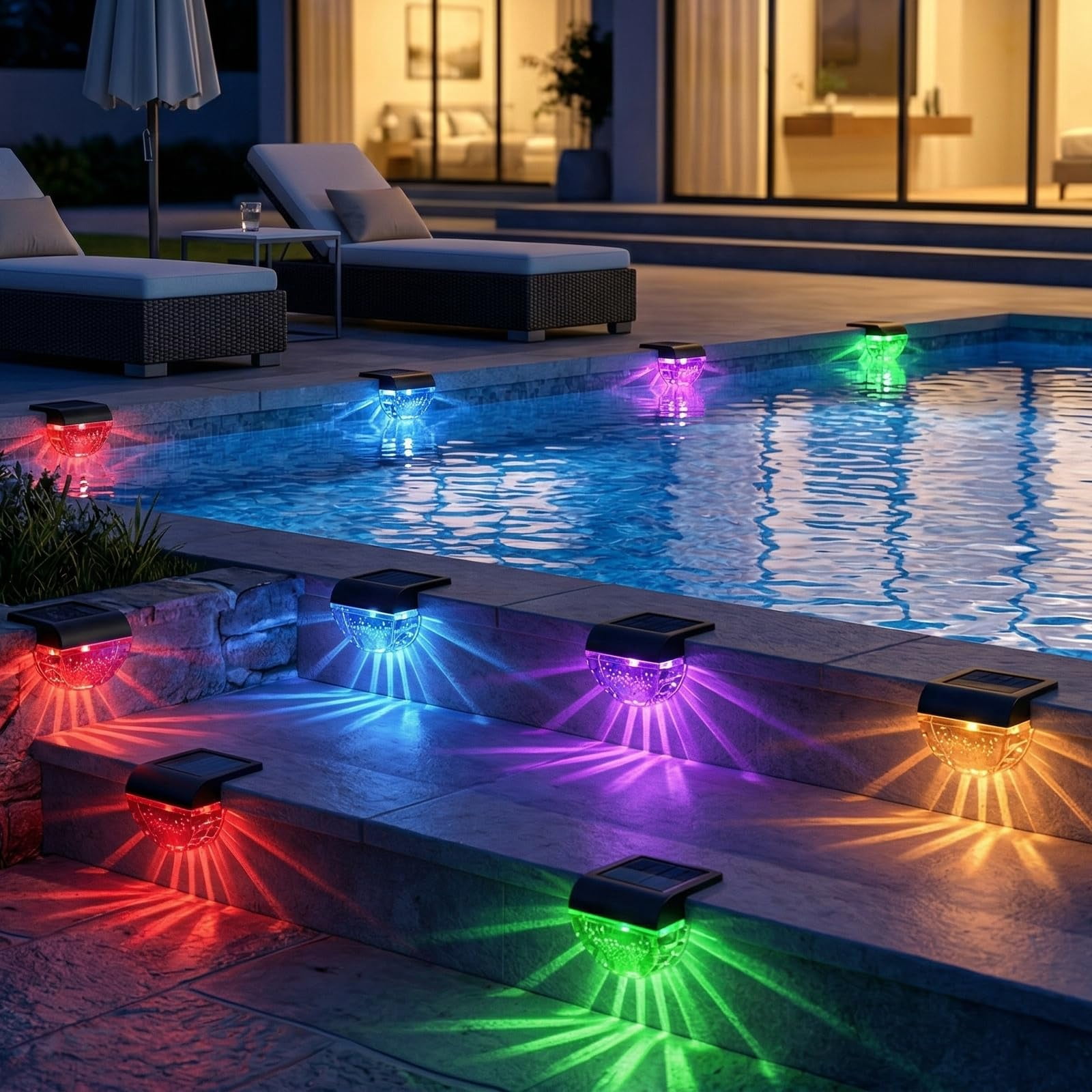 Deck Lights Color Changing 16 Pack Outdoor Waterproof for Yard Patio ...