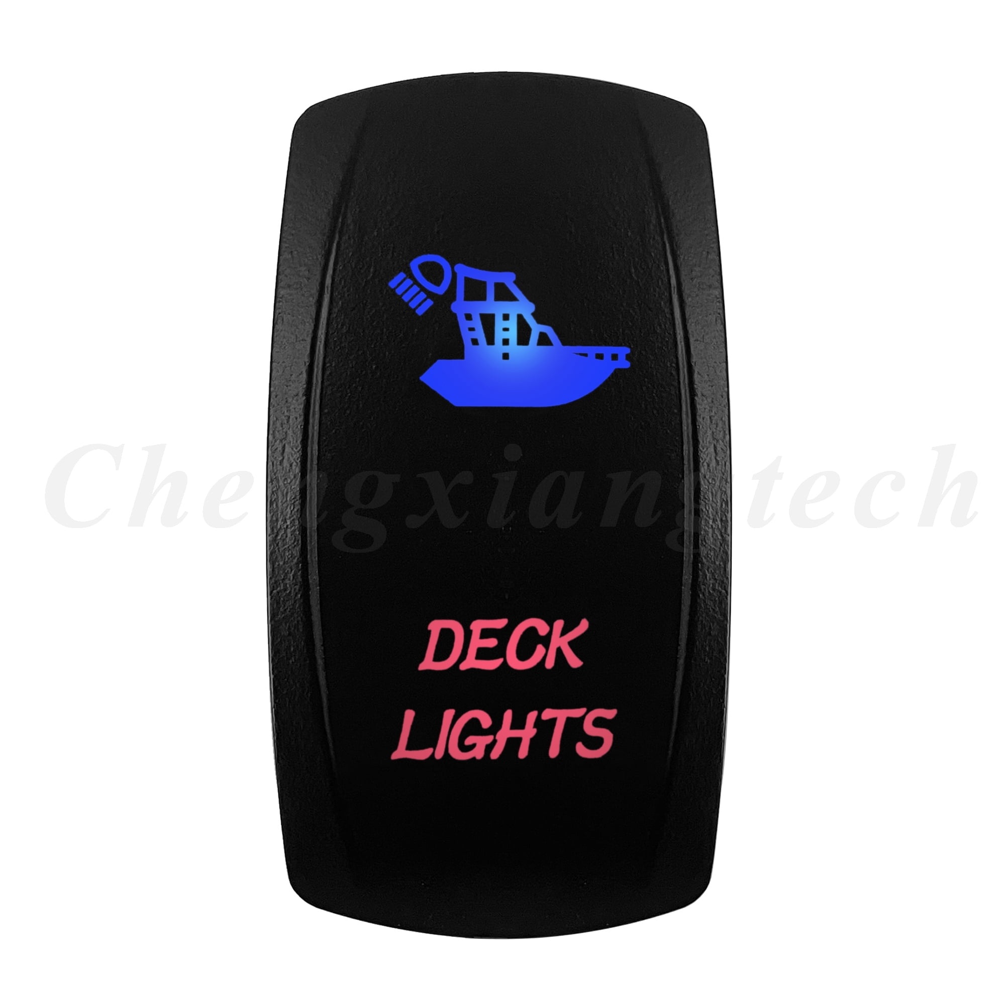 Deck Lights - Nice On/Off Rocker SPST Waterproof IP68 5 Pin, Blue & Red ...