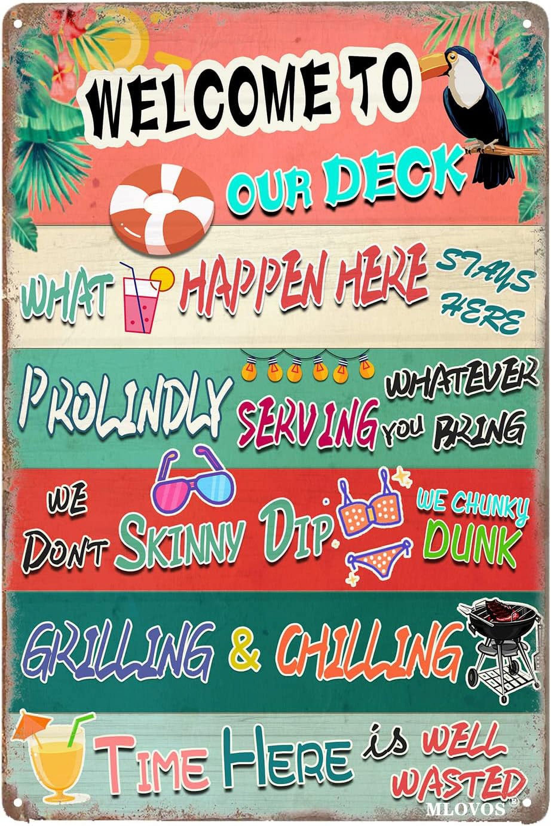 Deck Metal Signs Welcome to Our Deck Signs Wall Art Sign Vintage Home ...