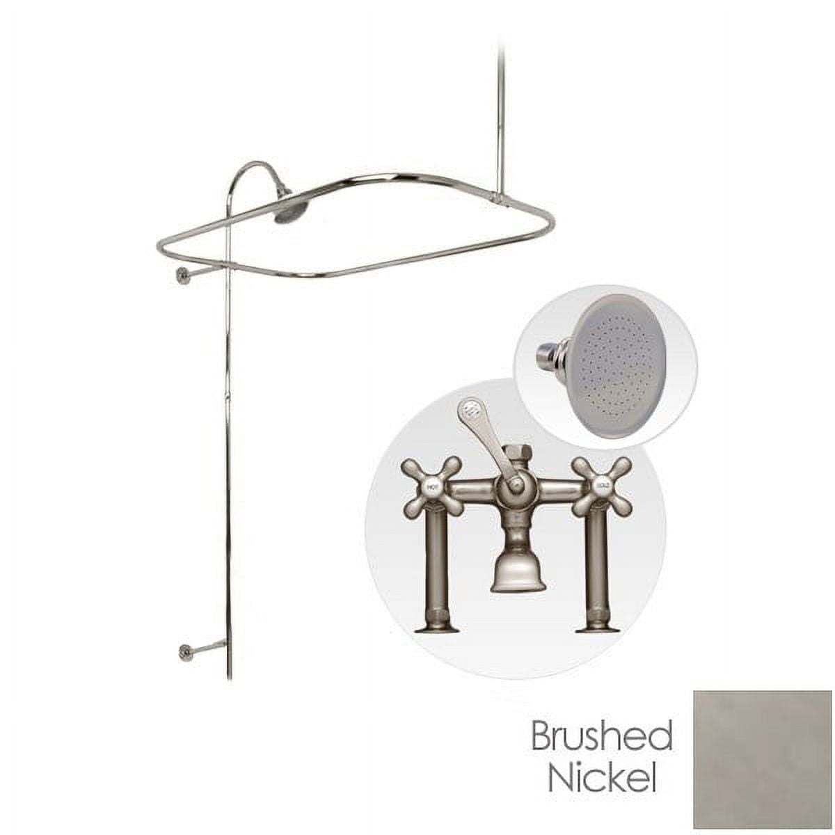 Deck Mount Clawfoot Tub Shower Enclosure with Faucet and Watering Can ...
