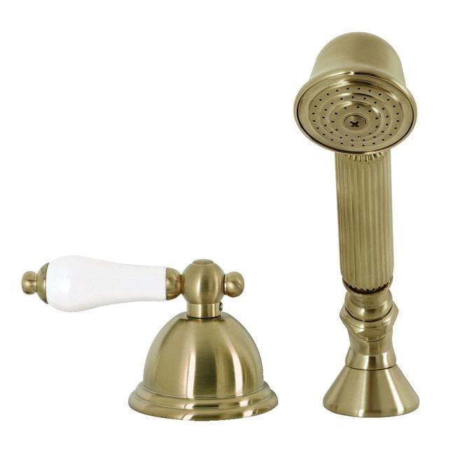 Deck Mount Hand Shower with Diverter for Roman Tub Faucet, Brushed ...