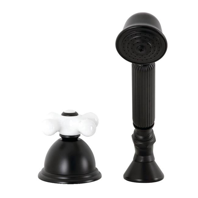 Deck Mount Hand Shower with Diverter for Roman Tub Faucet, Matte Black ...
