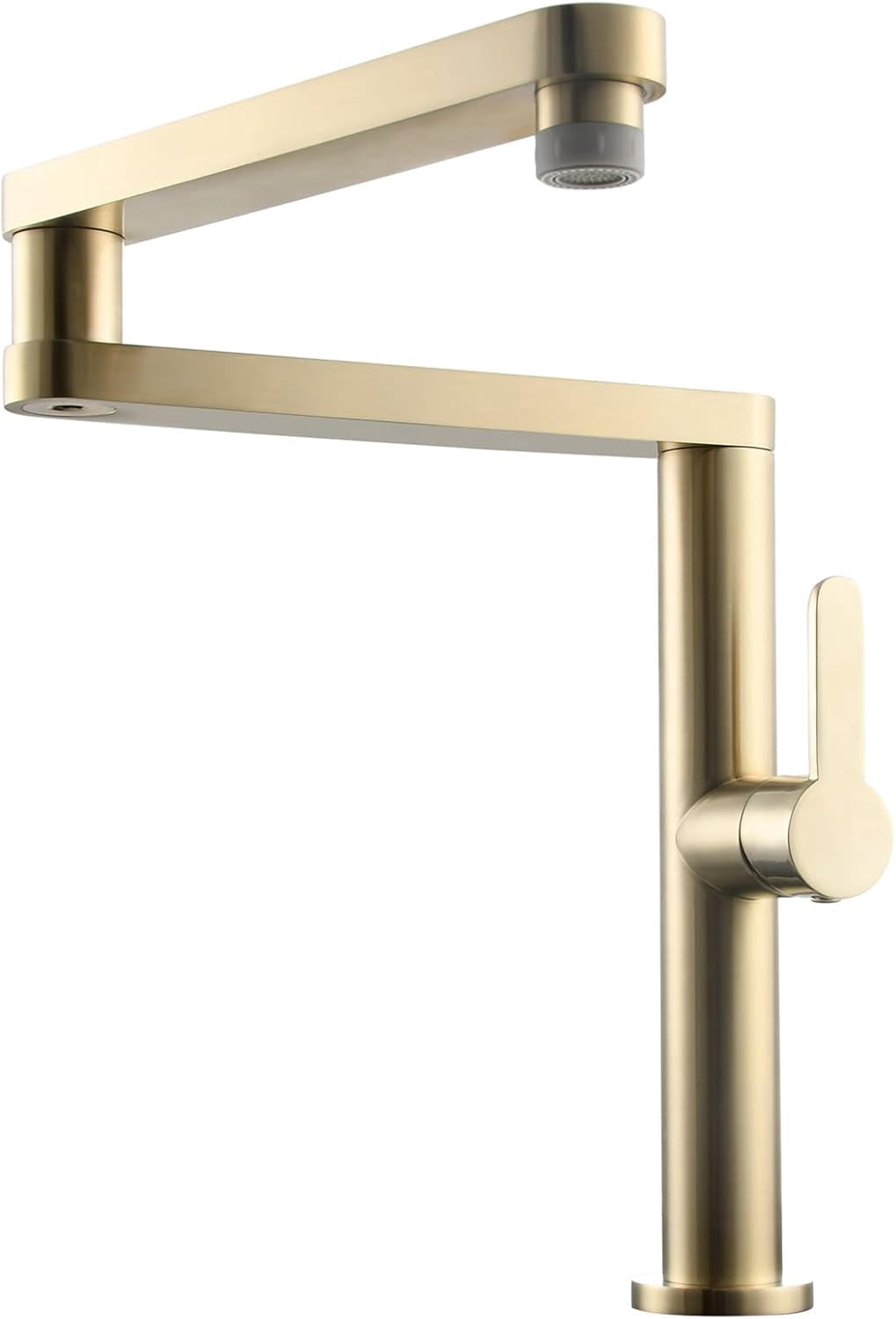 Deck Mount Kitchen Brass Pot Filler Faucet with Dual Mode Spout, Single ...