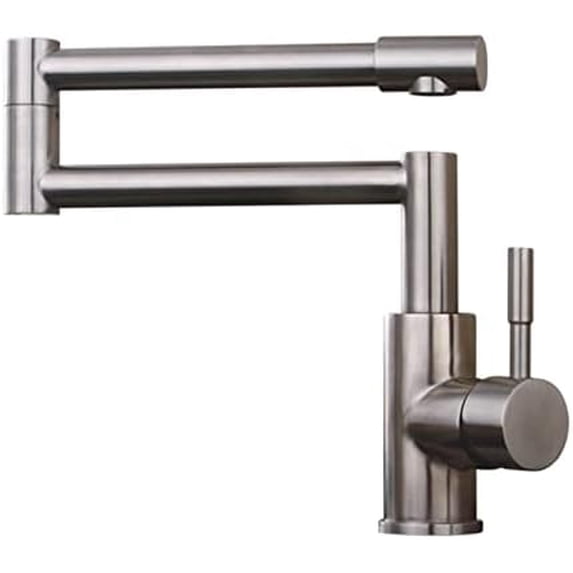 Deck Mount Pot Filler Faucet, 304 Stainless Steel Single Handle Double ...