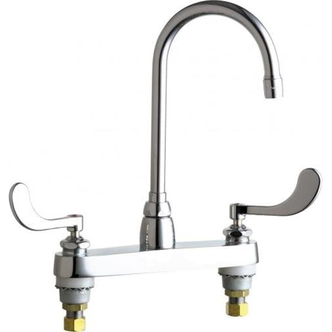 Deck-Mounted Manual Sink Faucet with 8 in. Centers, Polished Chrome ...