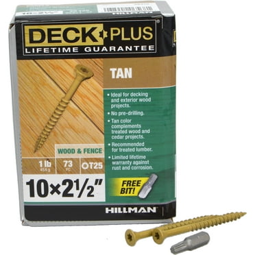 Deck Plus 48844 Exterior White, Wood Screws, Steel, Self-Drilling, (#10 ...