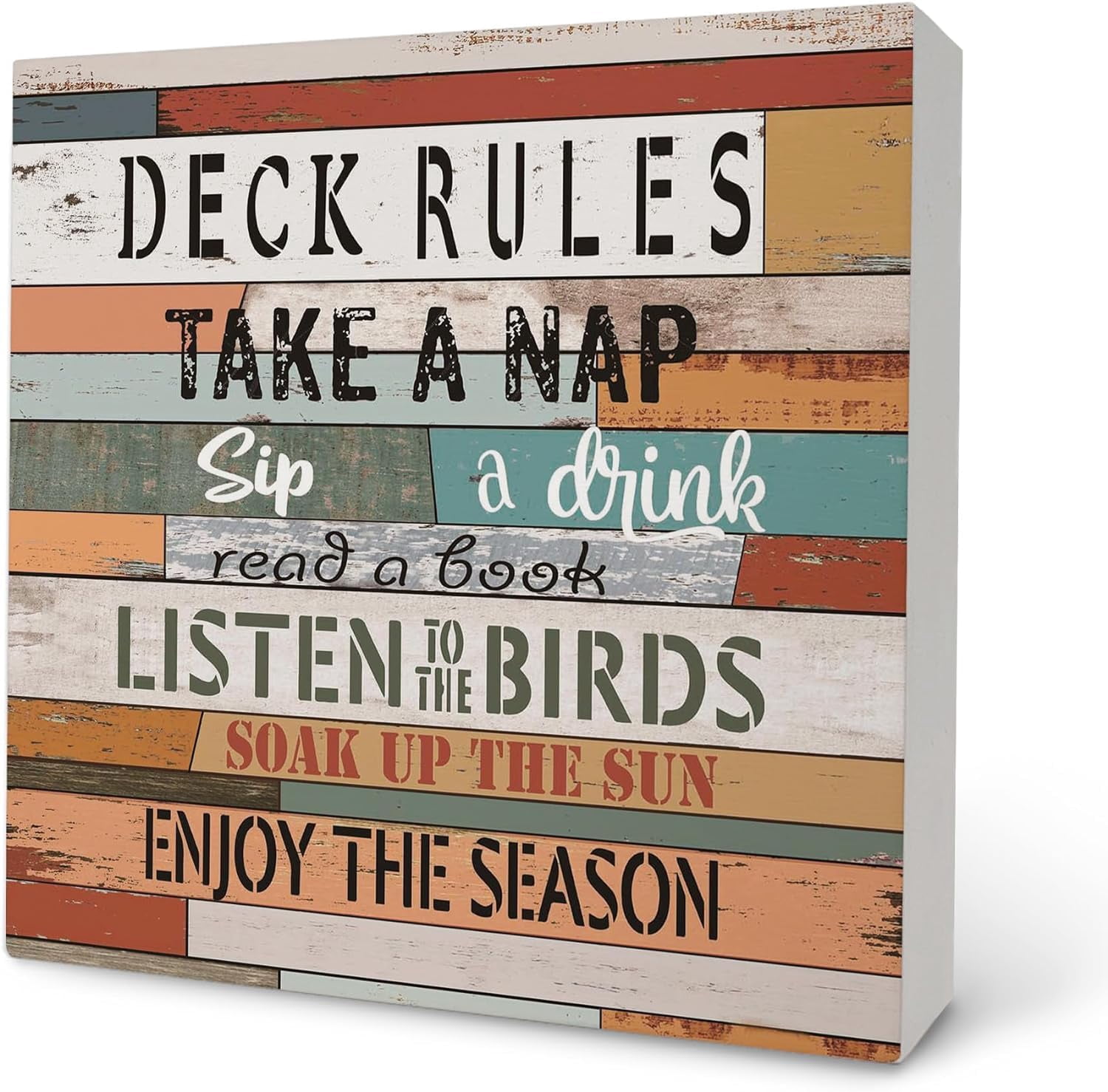 Deck Rules Box Sign - Deck Decor, Deck Wooden Box Sign, Wooden Signs ...