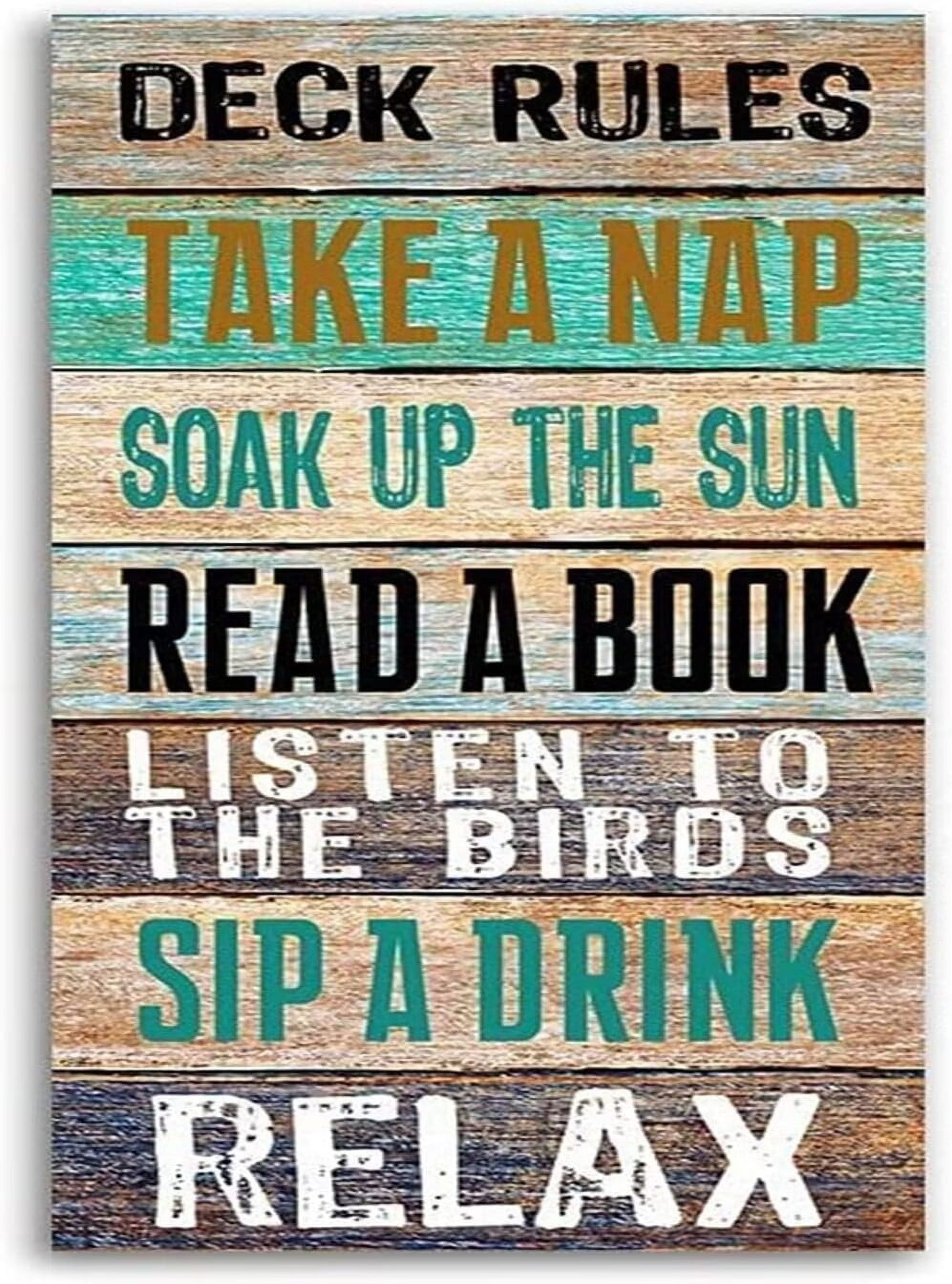 Deck Rules Sign Deck Decor Deck Wood Signs Home Decor Wood Signs Pallet ...