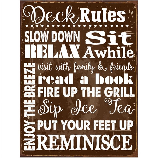 Deck RulesMetal Sign - Walmart.com