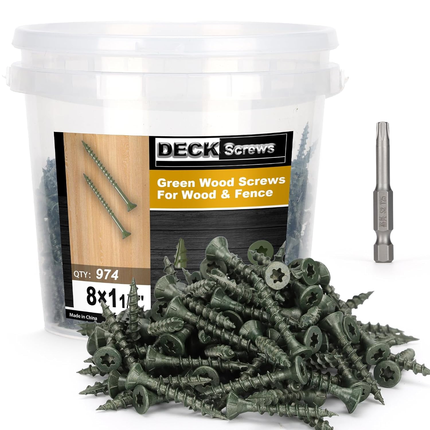 Deck Screws #10 x 4‘‘, T25 Star Torx Drive Flat Head Wood Screws, Brown ...