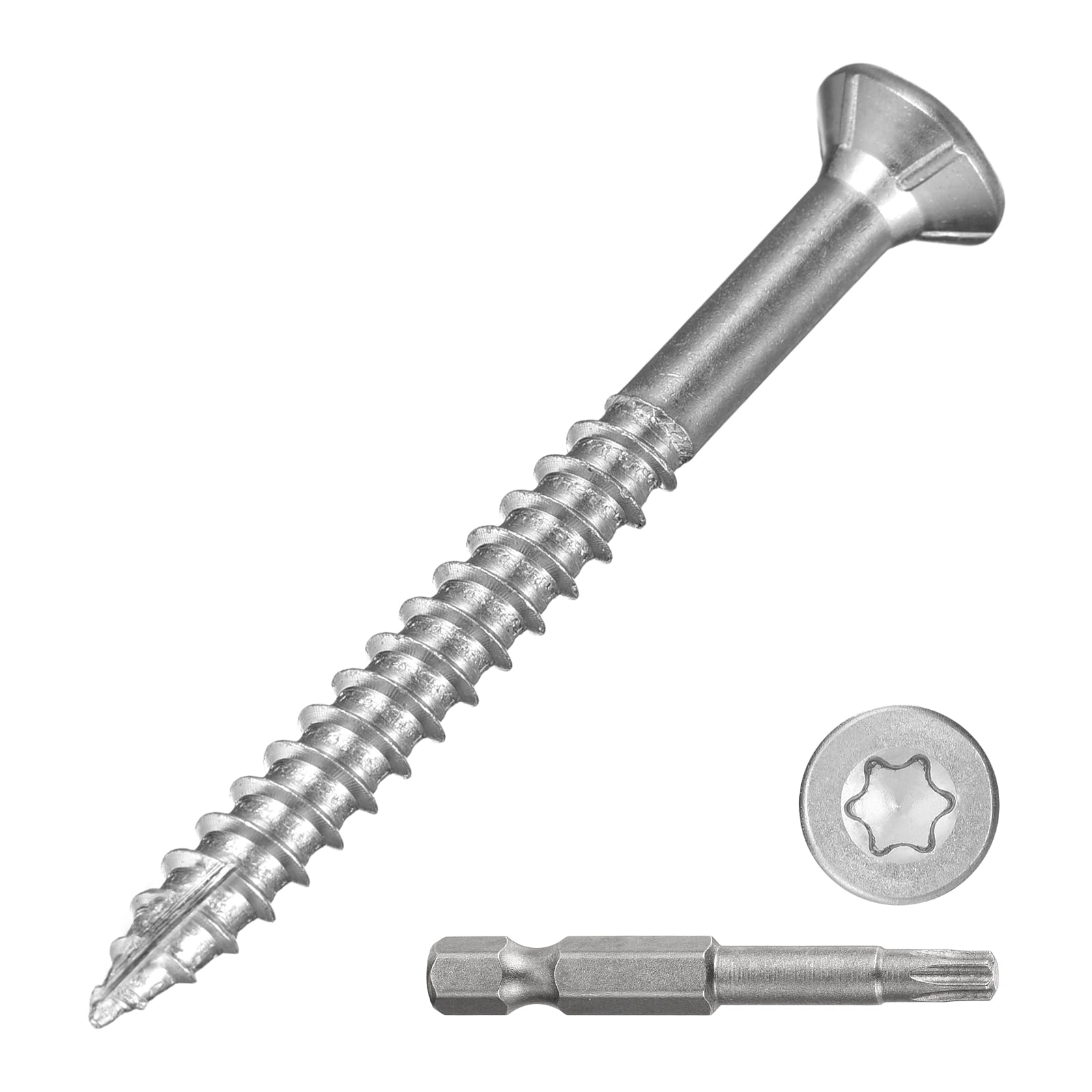 Deck Screws (#10x2") 100Pcs, 410 Stainless Steel Wood Screw Decking ...