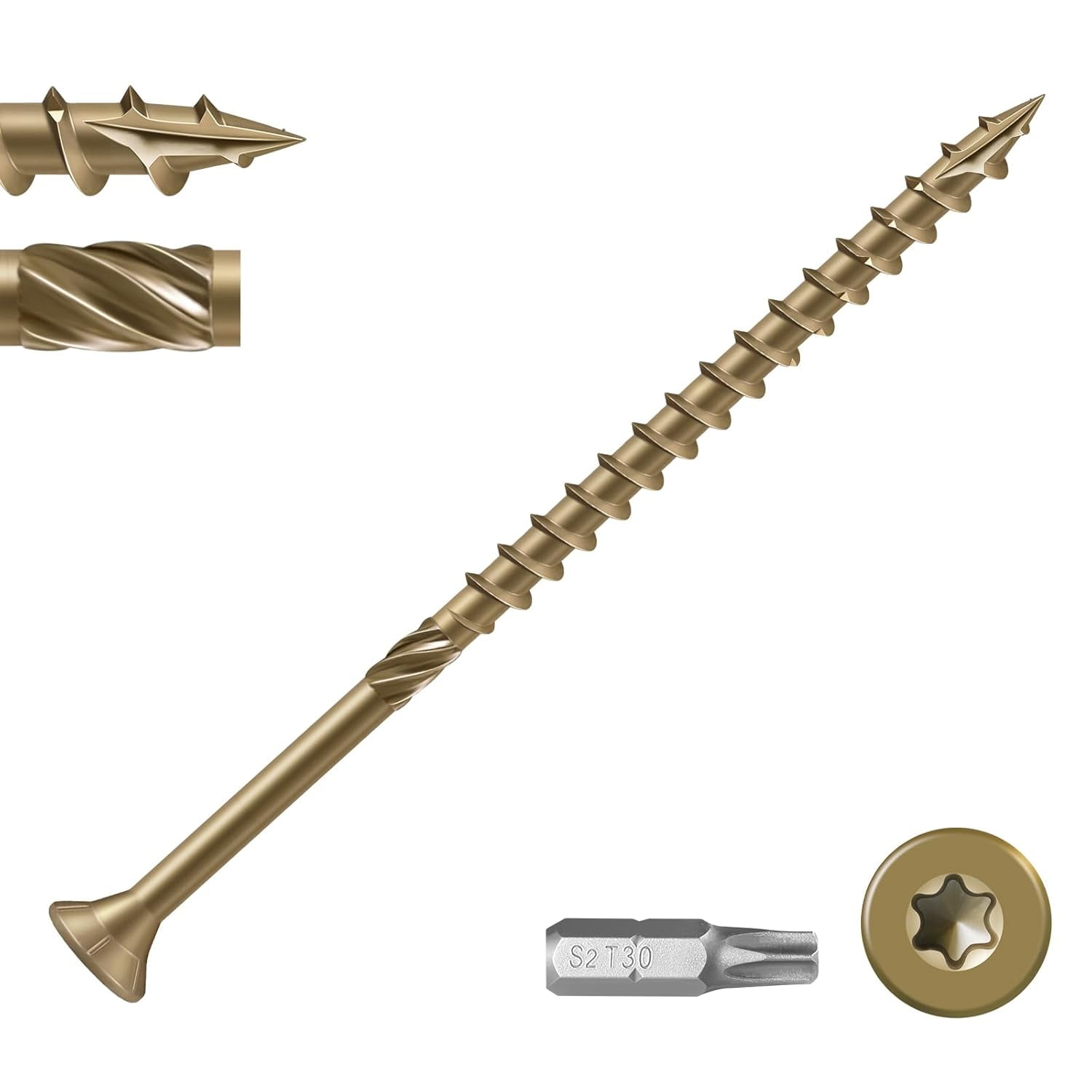 Deck Screws #14 x 4 Inch Heavy Duty Exterior Wood Screws,Torx Drive ...