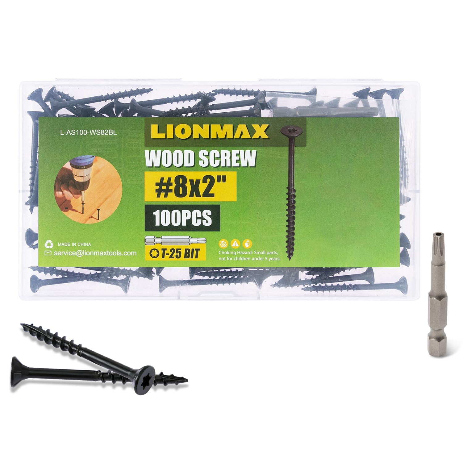 Deck Screws 2 Inch, Wood Screws #8 x 2, 100 PCS, Rust Resistant ...
