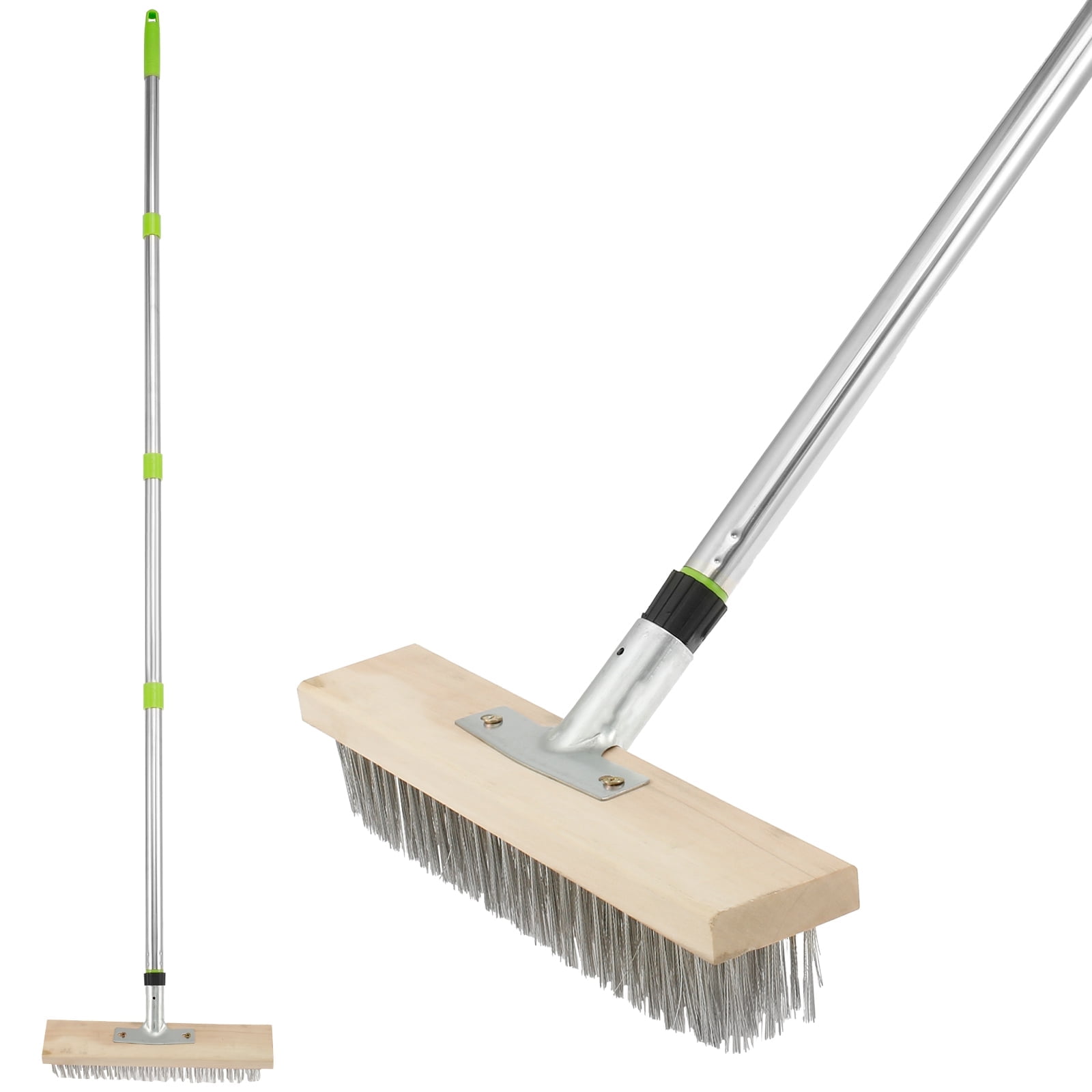 Deck Scrub Brush Stainless Steel Deck Wire Brush with 60 Inch Long ...