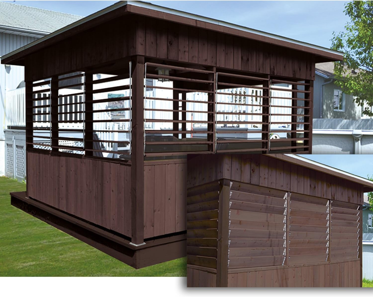 Deck Sunblind System 11070, Louvers Bracket Shutter Hardware Kit, Up to ...