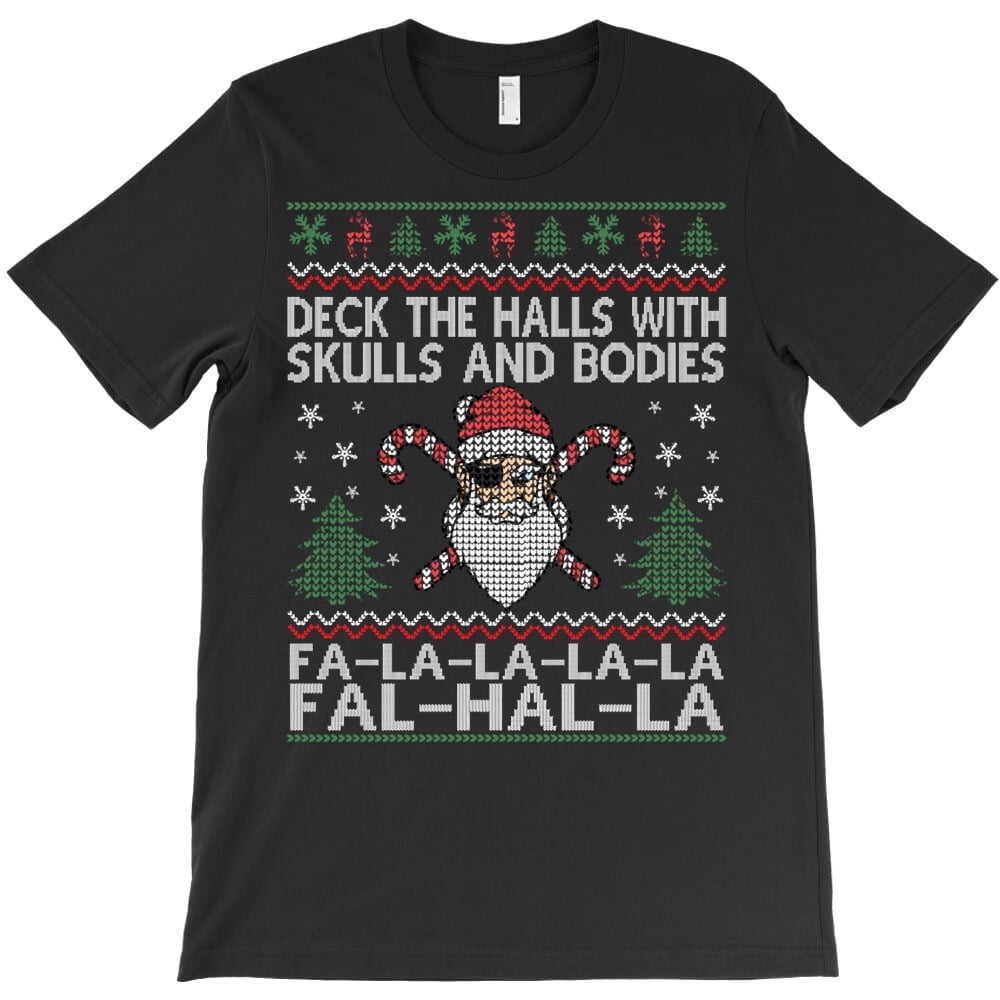 Deck The Halls With Skeleton Head And Bodies Funny Ugly Viking ...