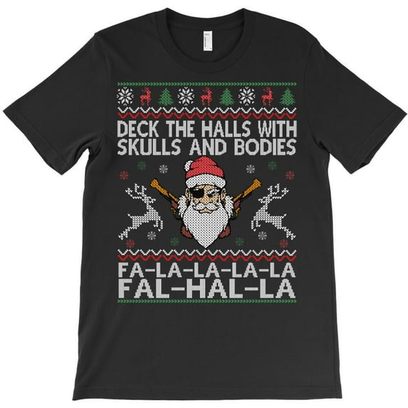 Deck The Halls With Skeleton Head And Bodies Funny Viking Christmas ...