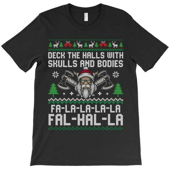 Deck The Halls With Skeleton Head & Bodies Funny Viking Funny Xmas ...