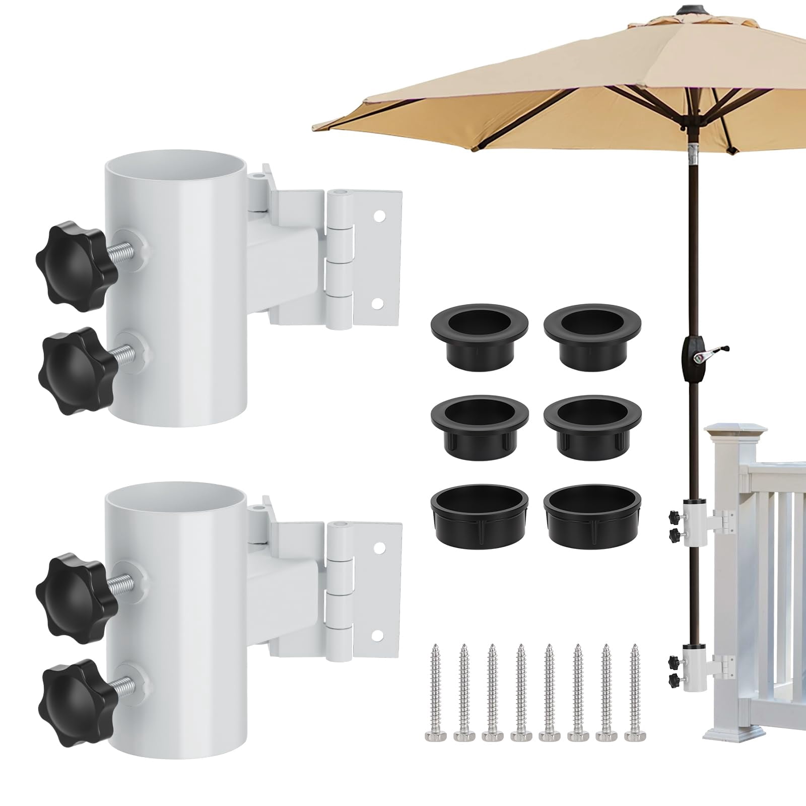 Deck Umbrella Mount, Heavy Duty Patio Umbrella Holder 2PCS，Outdoor ...