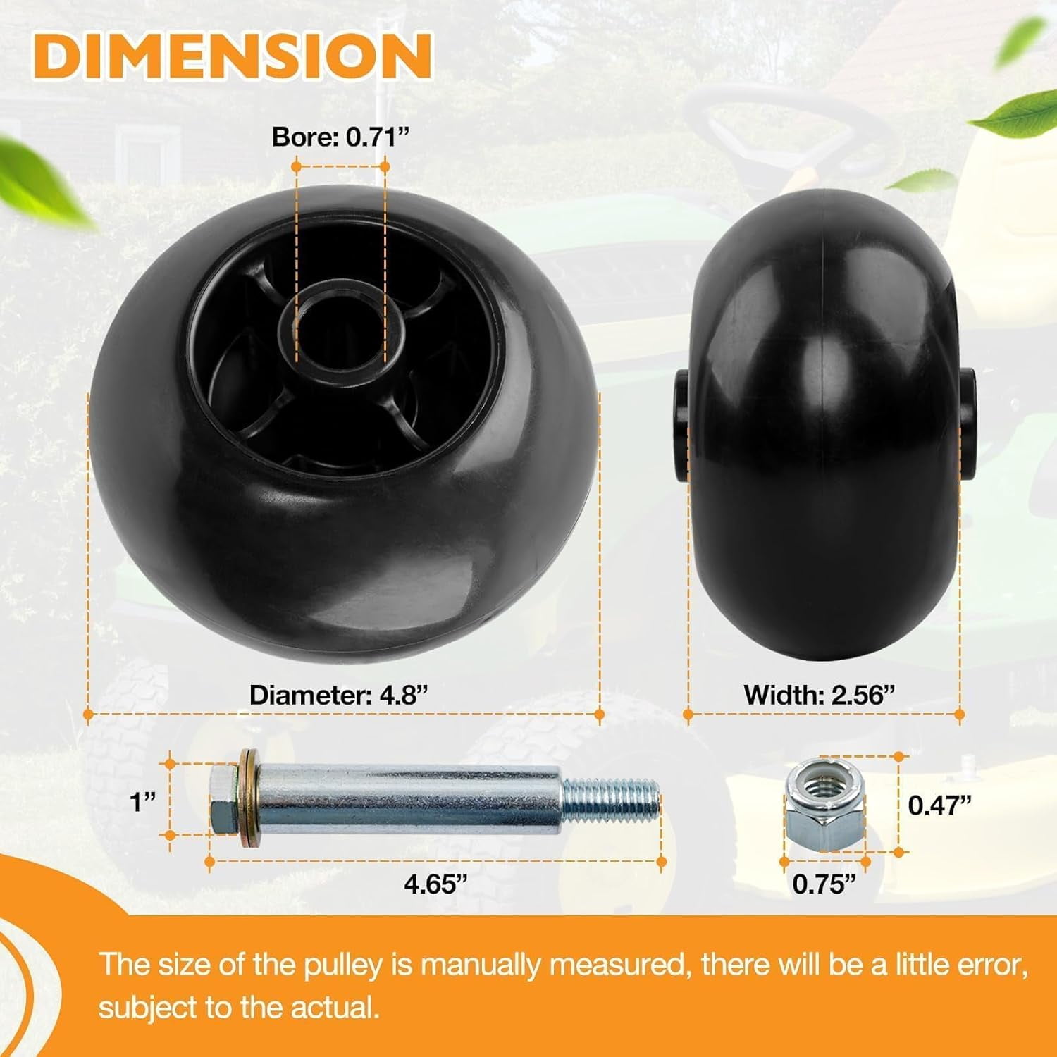 Deck Wheel for Lawn Mower, 03905900 Anti Scalp Deck Wheel Compare with ...
