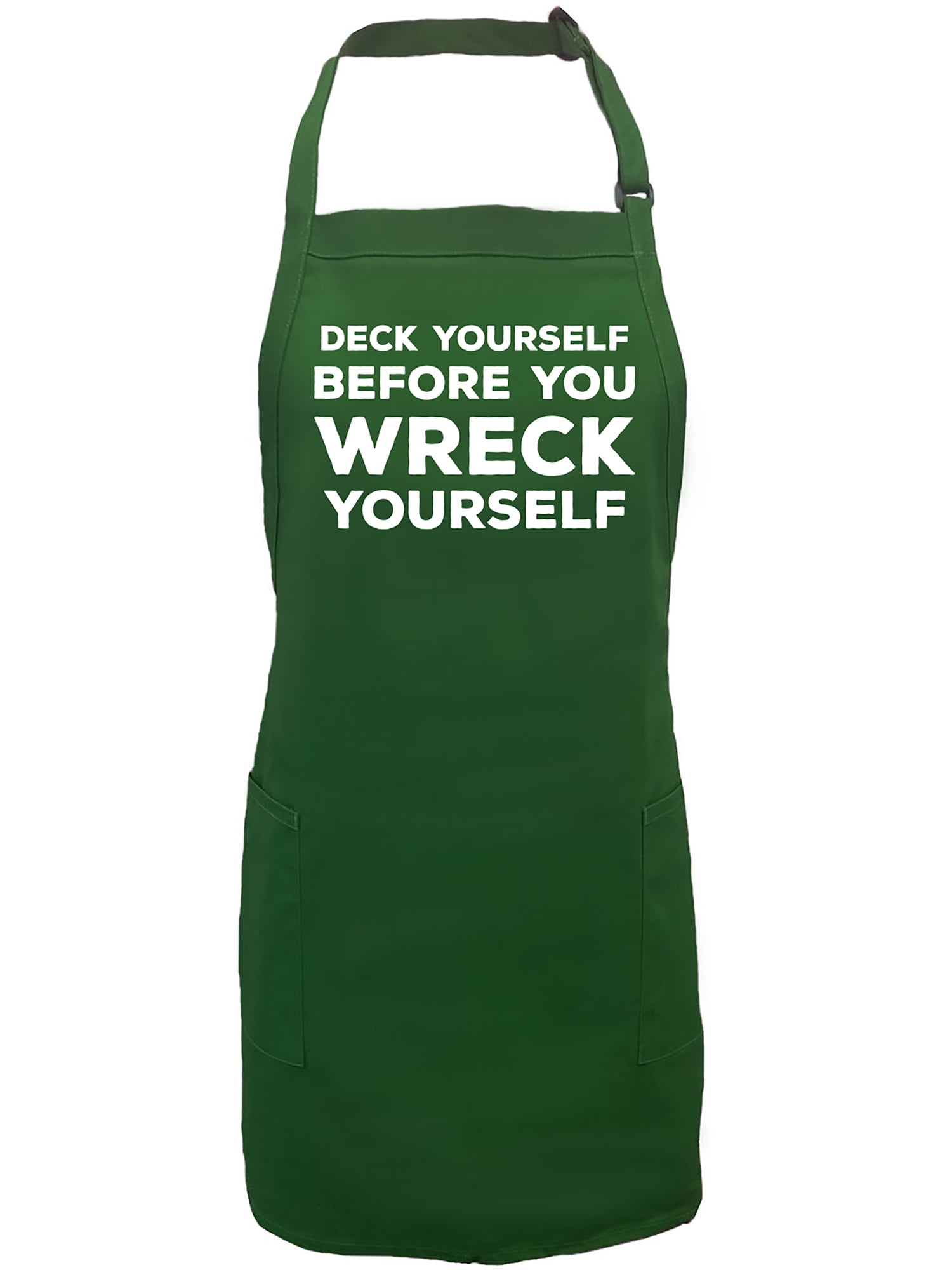 Deck Yourself Before You Wreck Apron with 2 patch pockets - Walmart.com
