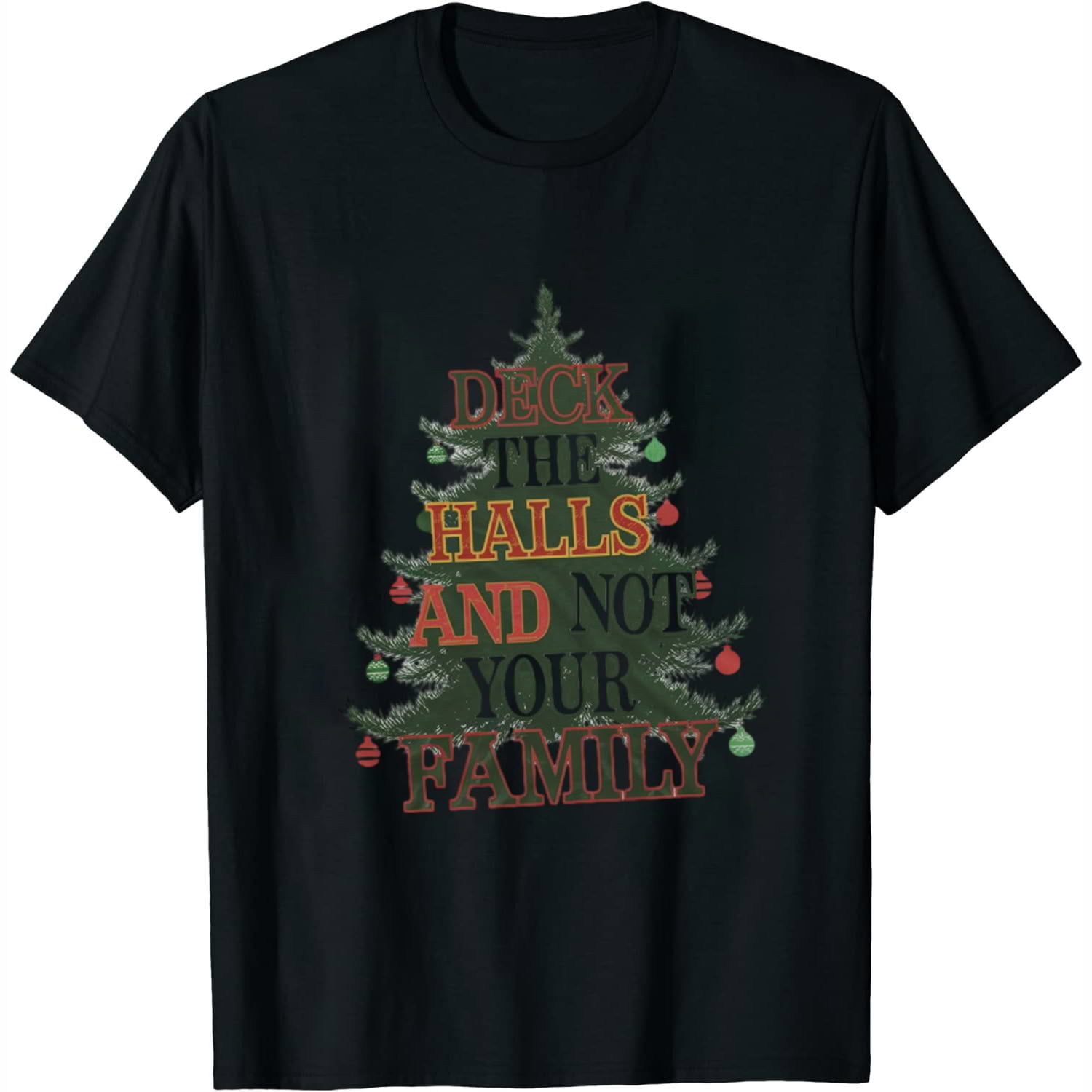 Deck the Halls and Not Your Family Namaste Funny Parody Yoga Tshirt ...