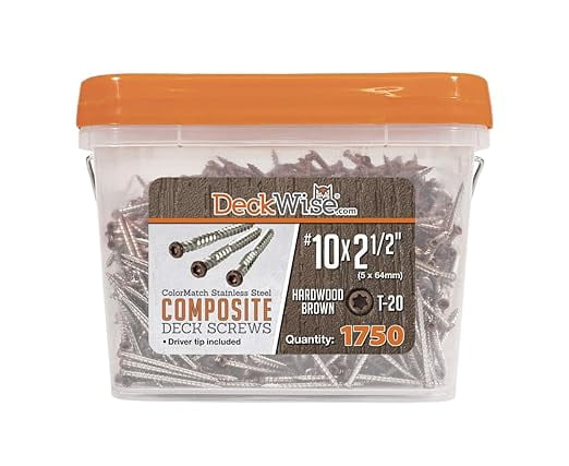 DeckWise #10 x 2-1/2" Composite Hardwood Brown 305 Stainless Steel T20 ...