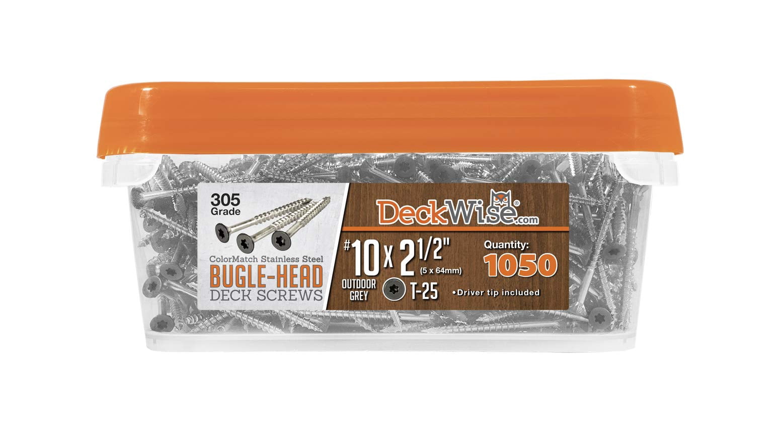 DeckWise #10x2-1/2" Stainless Steel Bugle-Head All-Purpose Deck Screws ...
