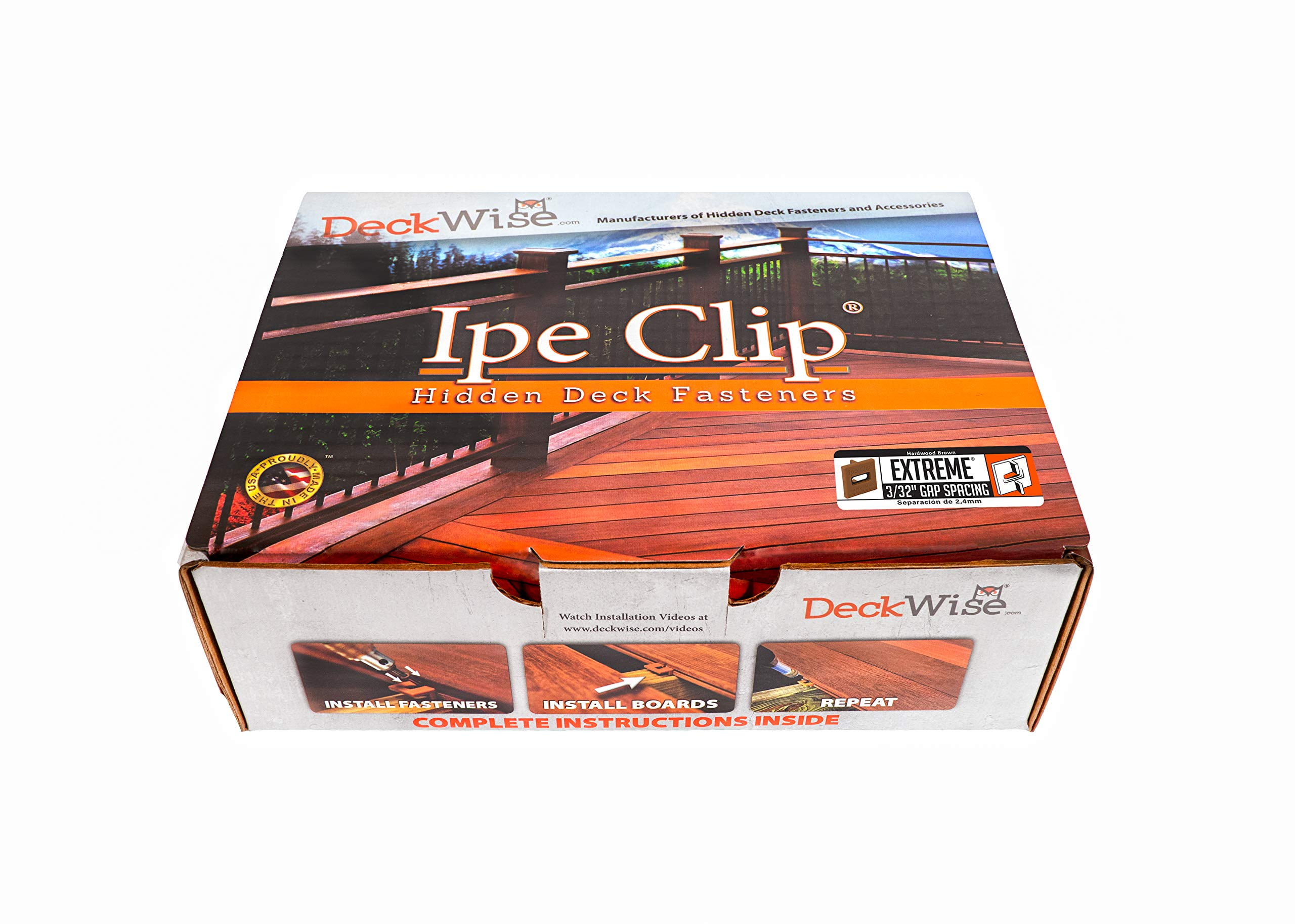 DeckWise (Brown) Ipe Clip Extreme Hidden Deck Fasteners, 3/32" Spacing ...
