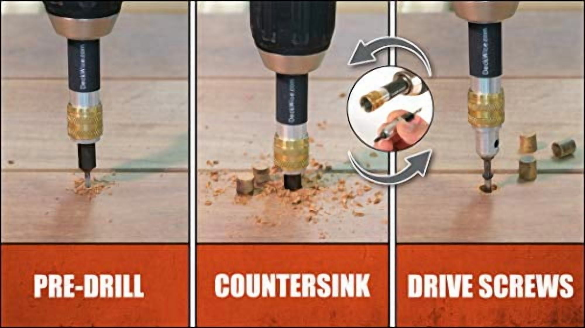 DeckWise Drill & Drive Tool for Pre-Drilling, Countersinking & Driving ...