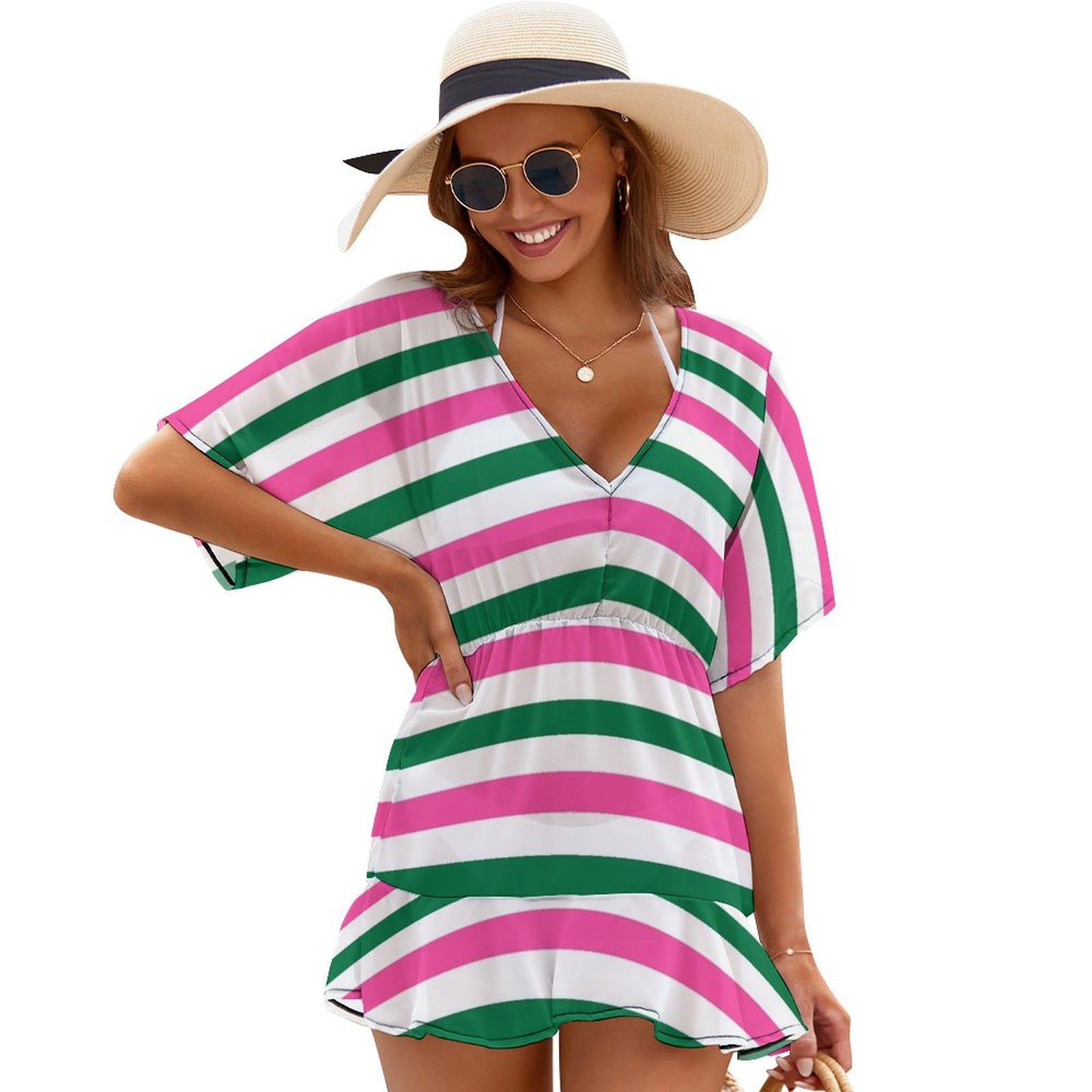 Deckchair Stripes Cover Ups beach dresses Summer skirt Woman clothes ...