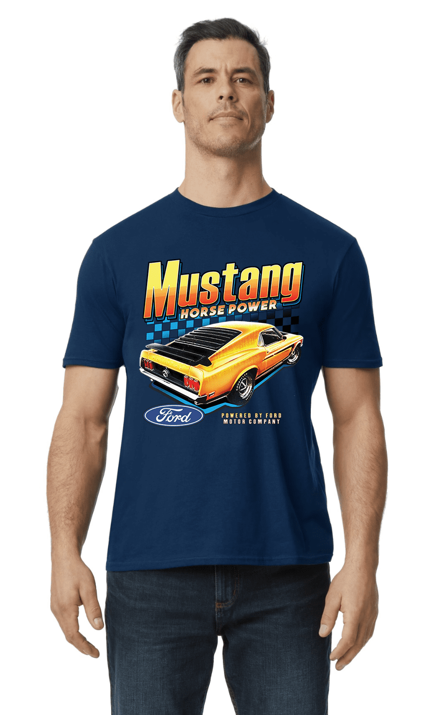 Decked Out Duds Apparel Ford Mustang T-shirt Mens Cotton Tee Short ...