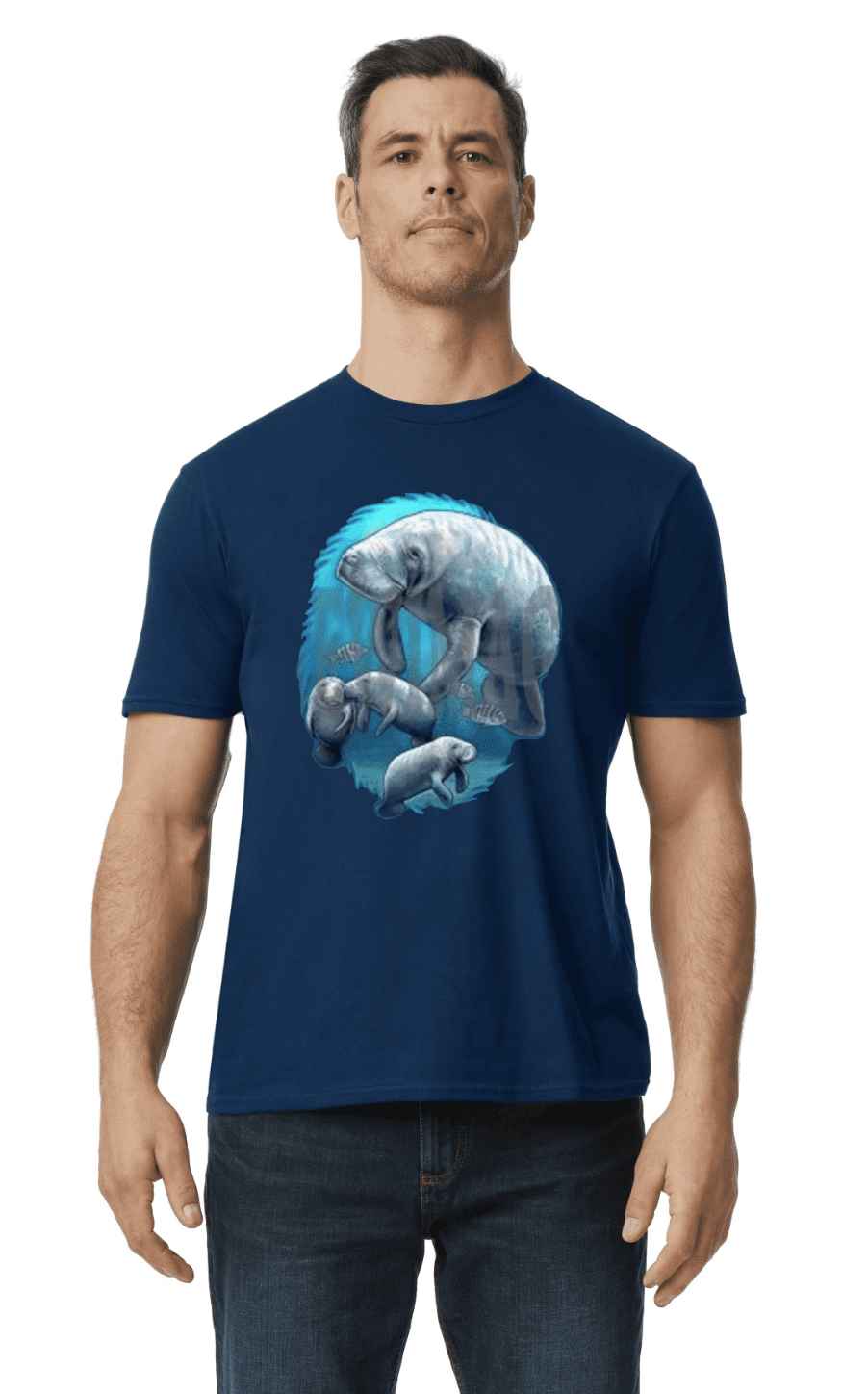 Decked Out Duds Graphic Tees Manatee T-shirt Mens Cotton Tee Short ...