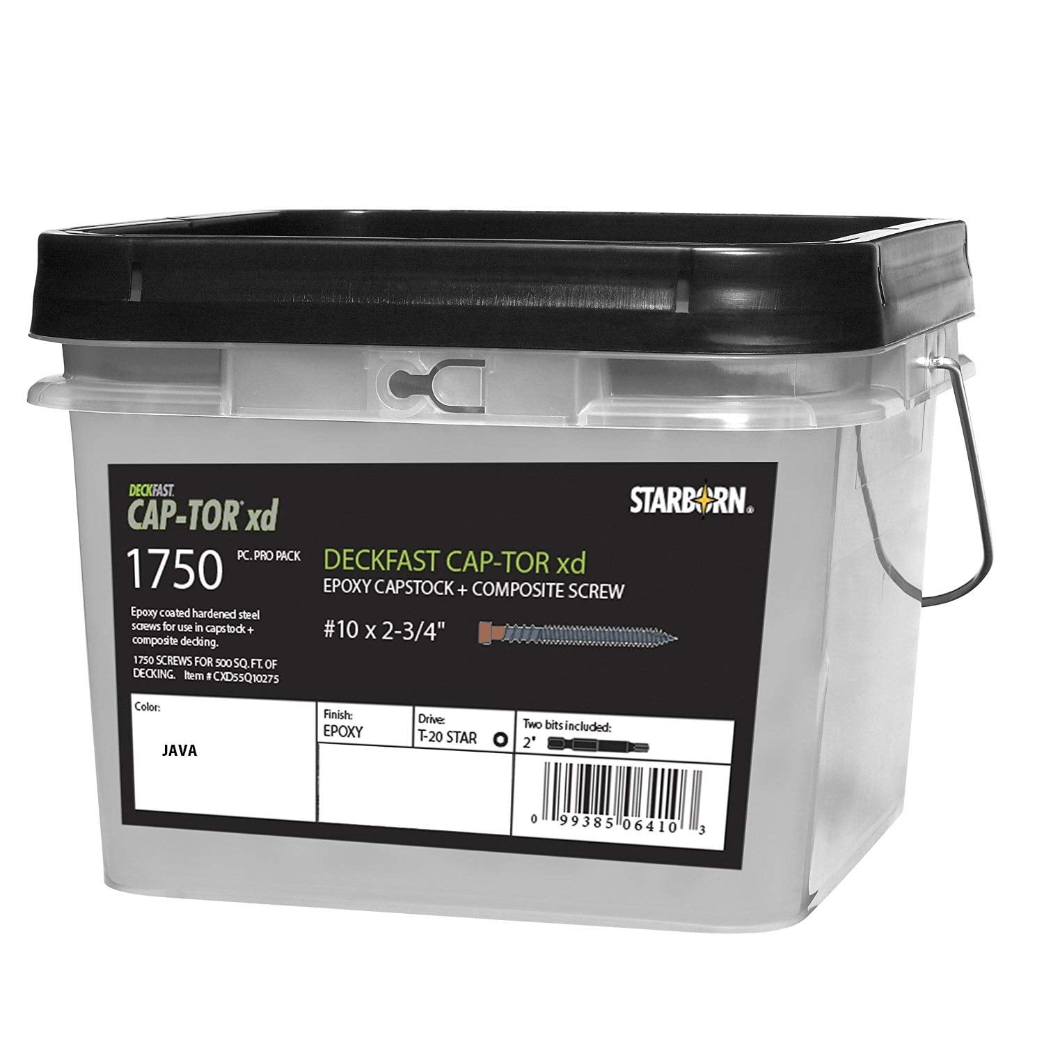 Deckfast Cap-Tor xd 10 x 2-3/4" - Epoxy Coated - 73 Java Composite Deck ...