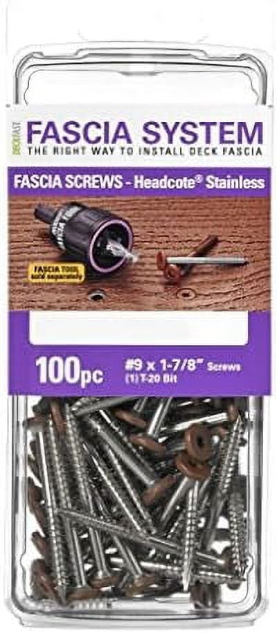 Deckfast Stainless Steel Fascia Screws 9 x 1-7/8 T-20 Star Drive ...