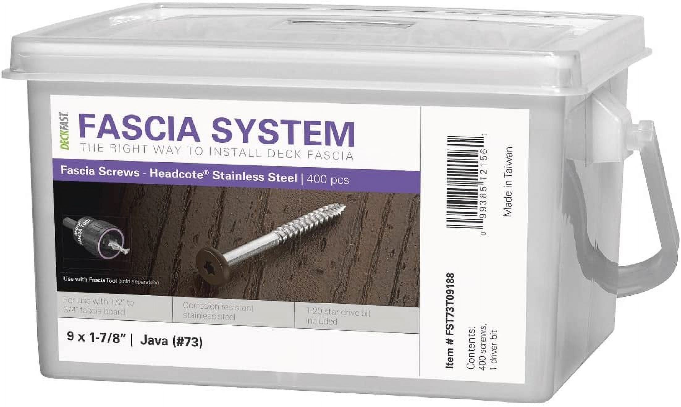 Deckfast Stainless Steel Fascia Screws 9x1-7/8" T-20 Star Drive Java ...