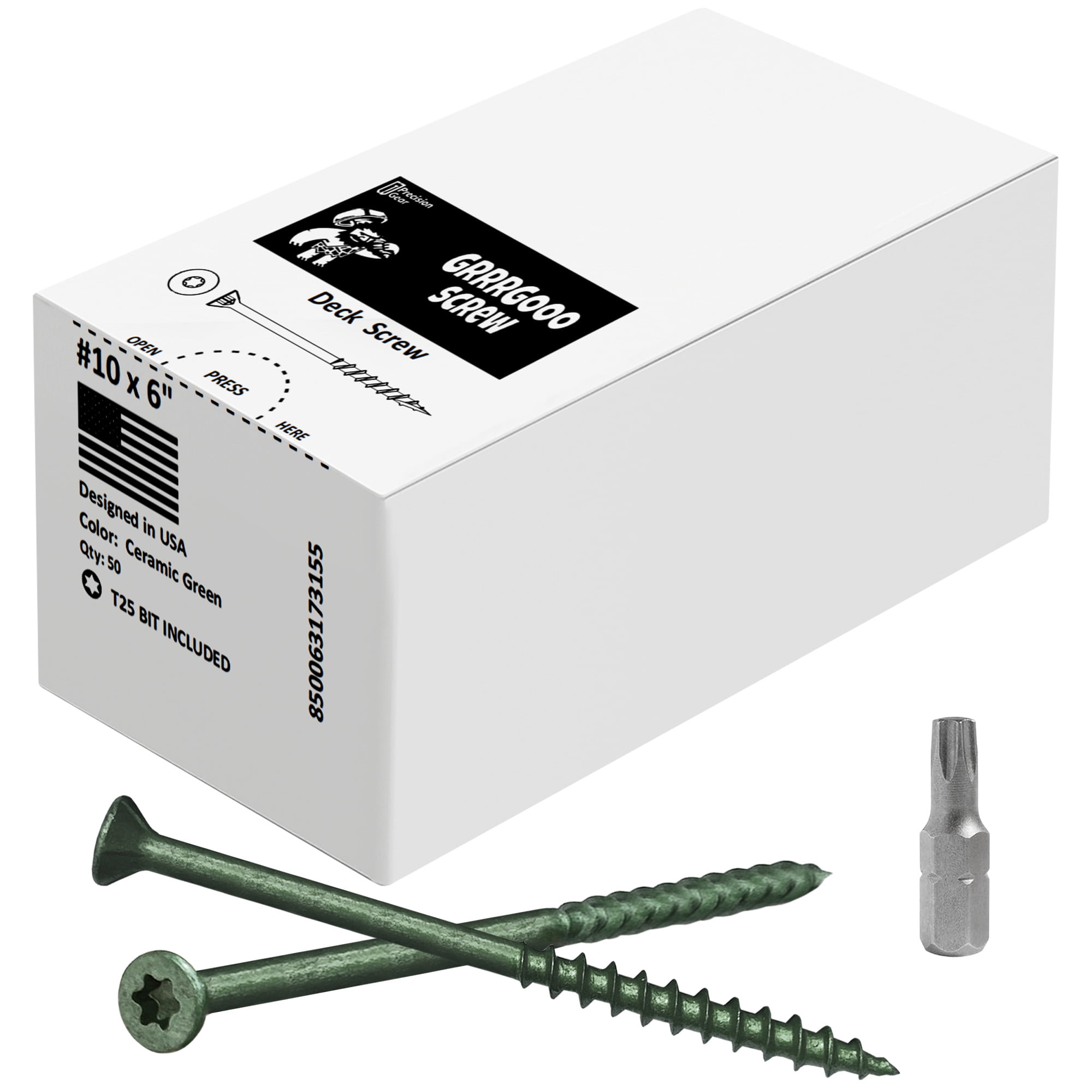 GRRRGOOO SCREW Decking Screws #10, 6 Inch, Green, Heavy Duty Exterior ...